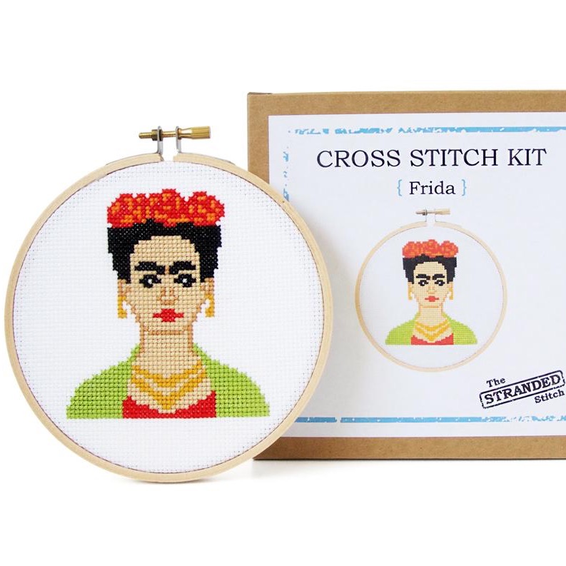 DIY Kit, Frida Kahlo Cross Stitch Kit