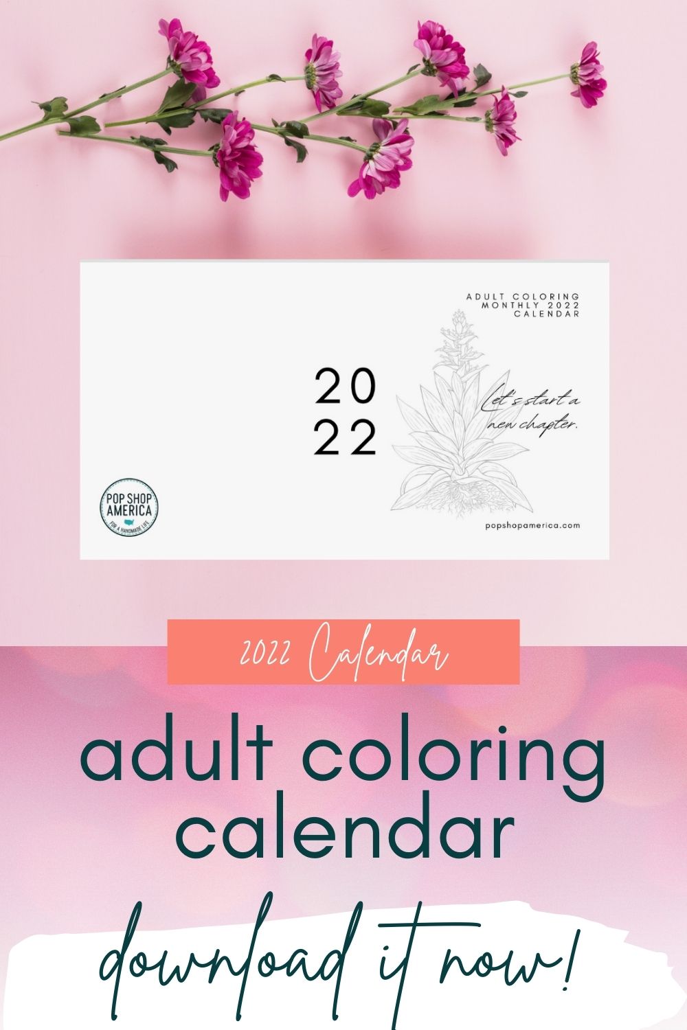 Free Adult Coloring Book Printable Calendar with Plants