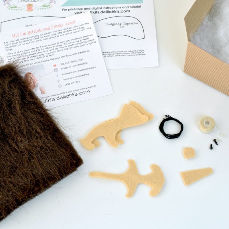 DIY Kit, Woodland Hedgehog Felt Craft Kit