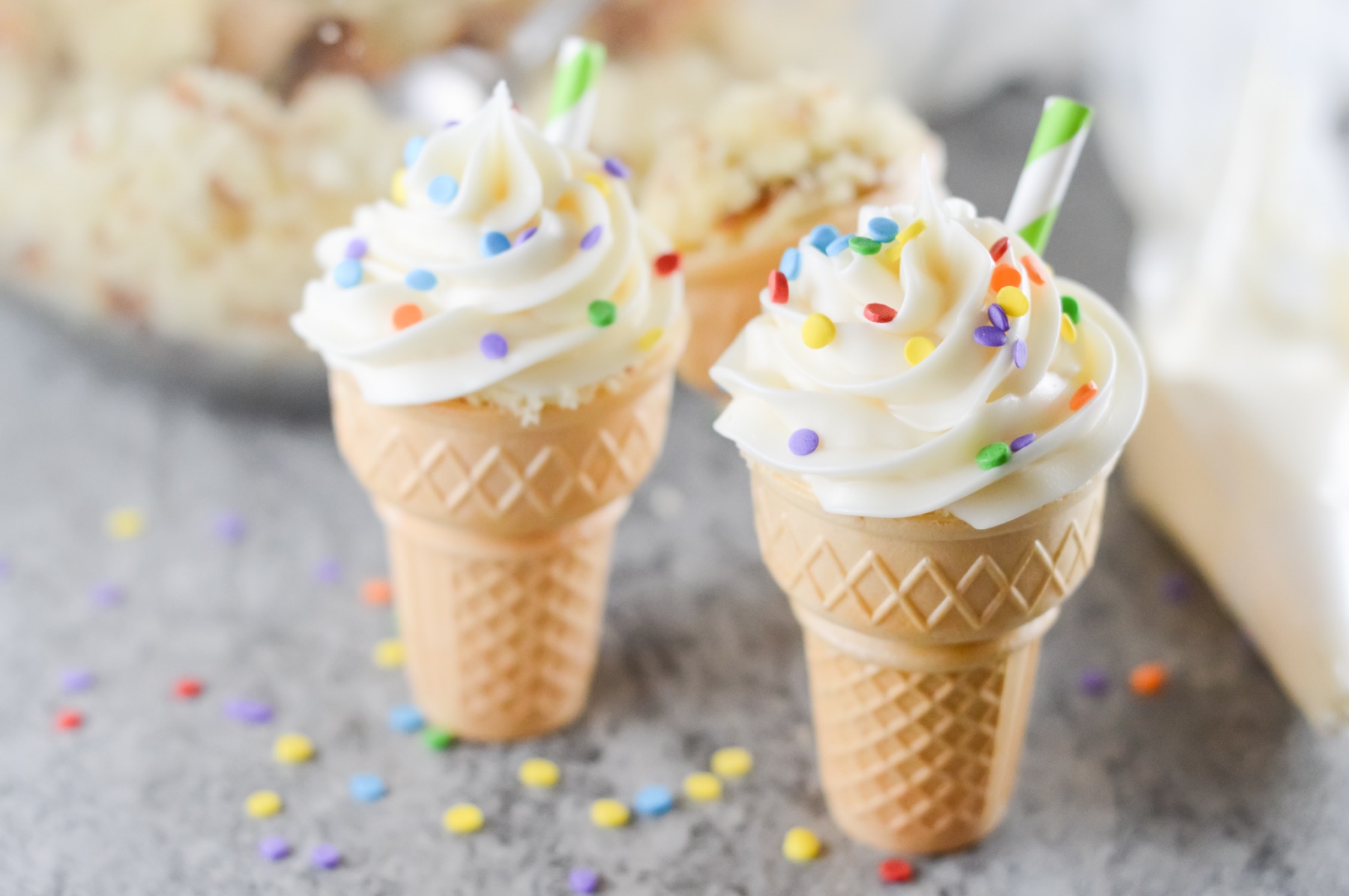 Rainbow Sprinkled Ice Cream Cone Cupcakes Recipe