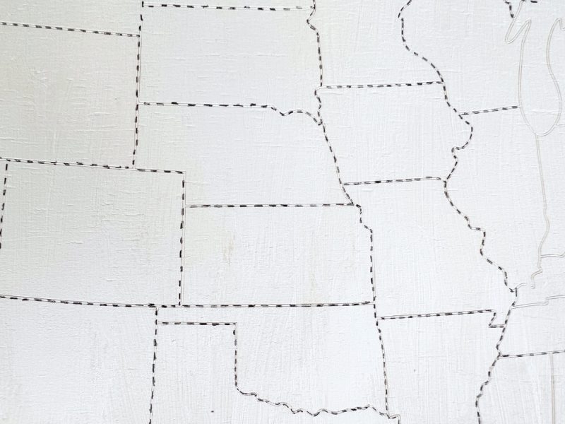 DIY United States Map Painting with Hearts